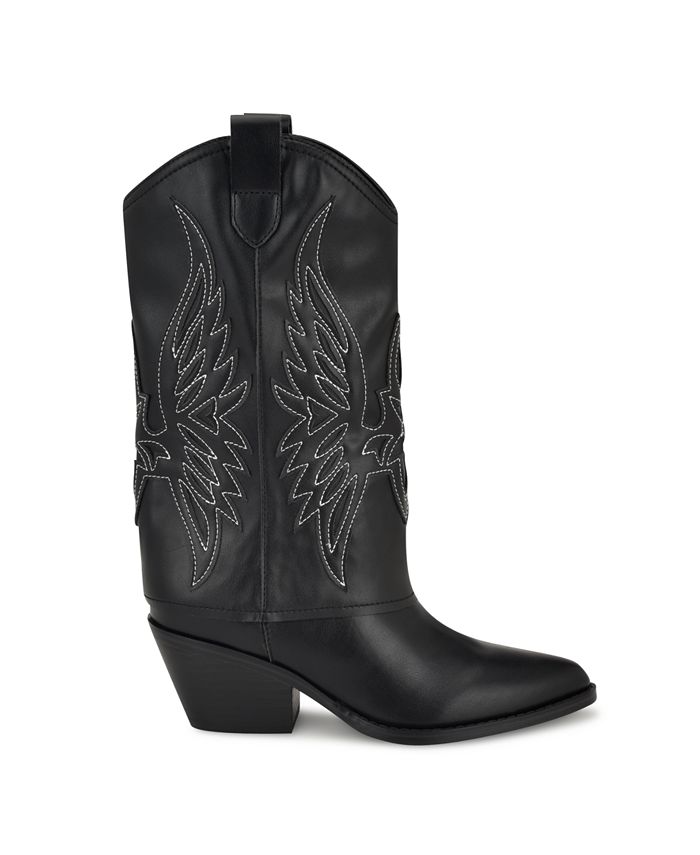 Nine West Women's Ringer Block Heel Pointy Toe Western Boots - Macy's