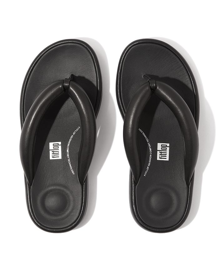 FitFlop Women's Iqushion D-Luxe Padded Leather Flip-Flops - Macy's