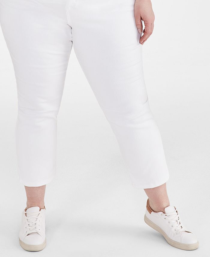 Style & Co Plus Size High-Rise Cuff Capri Jeans, Created for Macy's ...