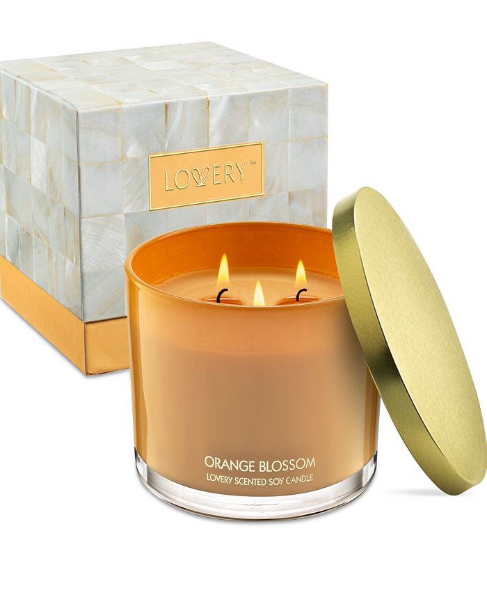Lovery Orange Blossom 3-Wick Soy Candle, 13 oz. - Macy's