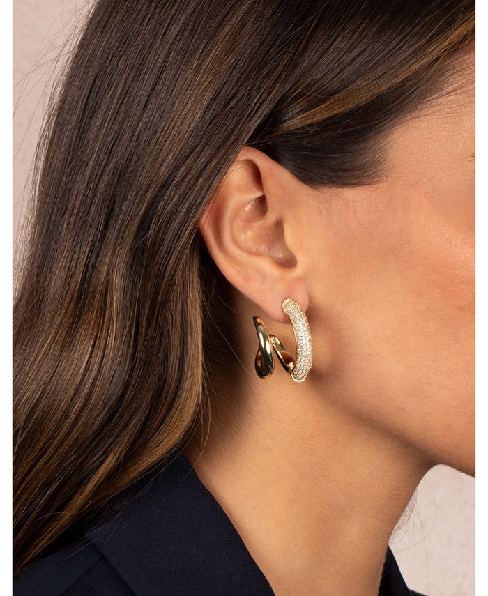 by Adina Eden Fancy Solid and Pave Double Claw Cage Stud Earring - Macy's