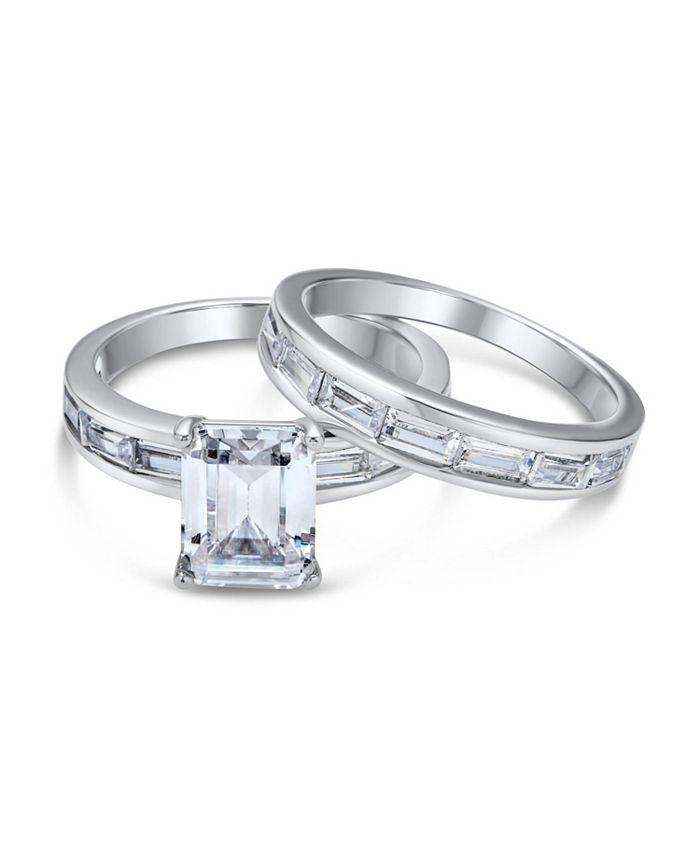 Bling Jewelry Personalize Art Deco Style 2CT Emerald Cut Baguette ...