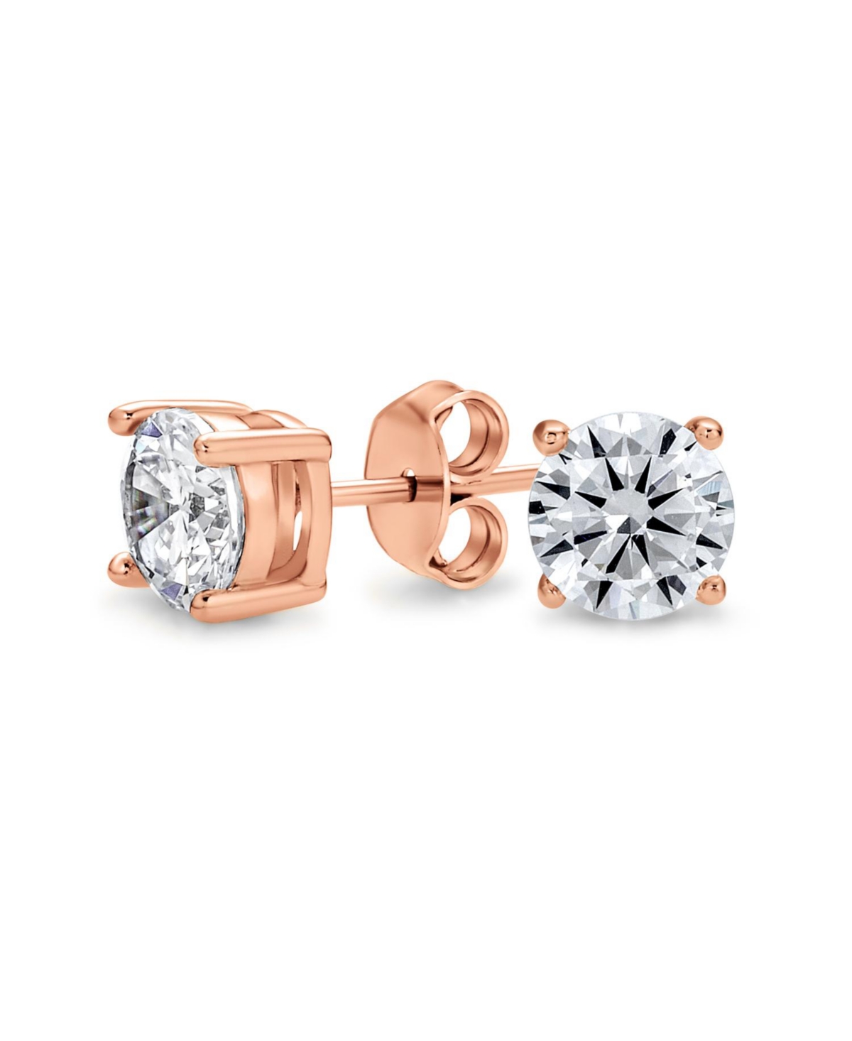 Click here for Bling Jewelry Round Solitaire Cz Stud Earrings Ros... prices