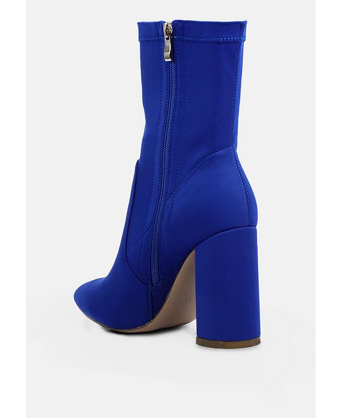 London Rag ankle lycra block heeled boots - Macy's