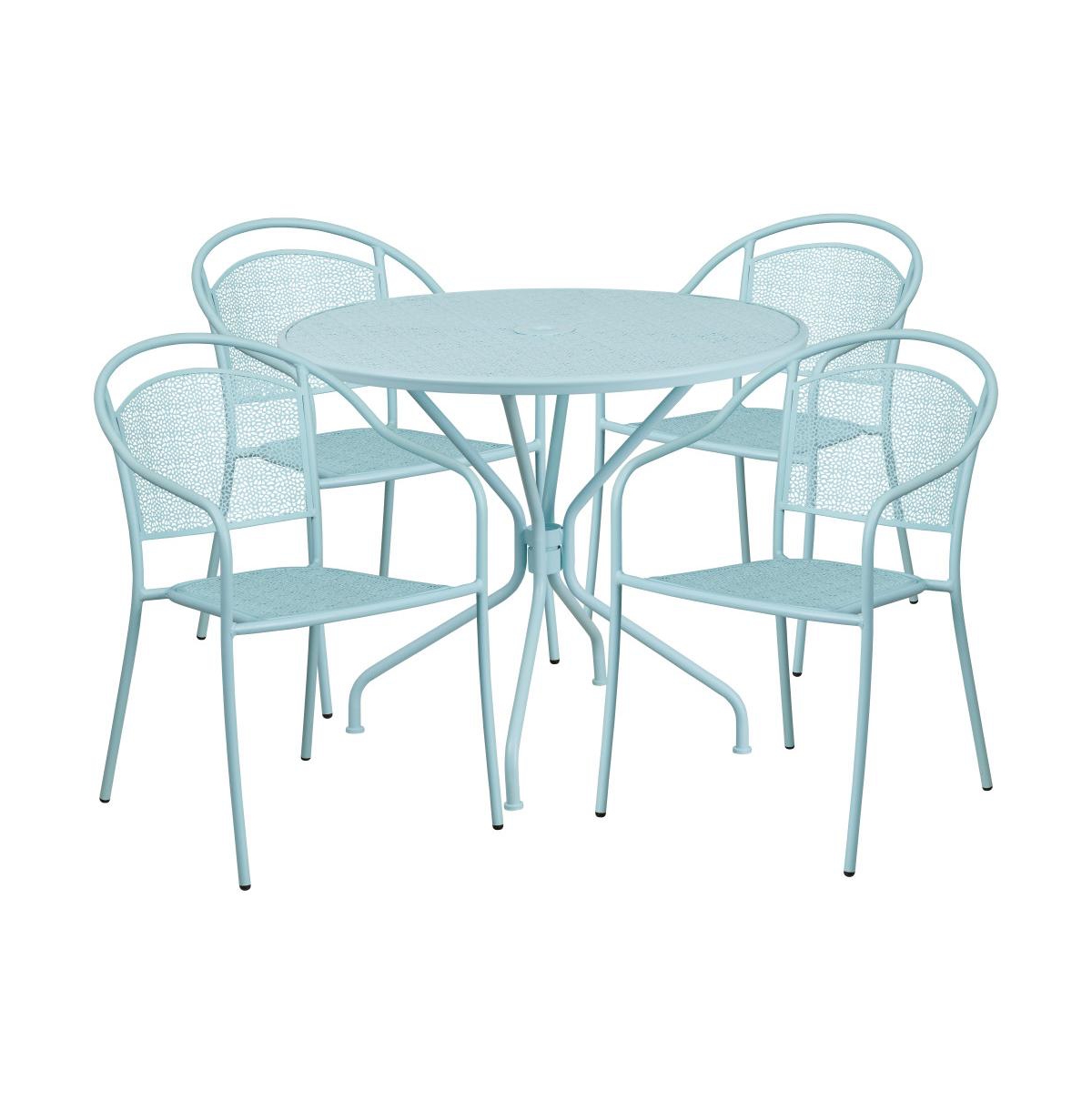 Click here for Commercial 35.25 Round Metal Garden Patio Table Se... prices