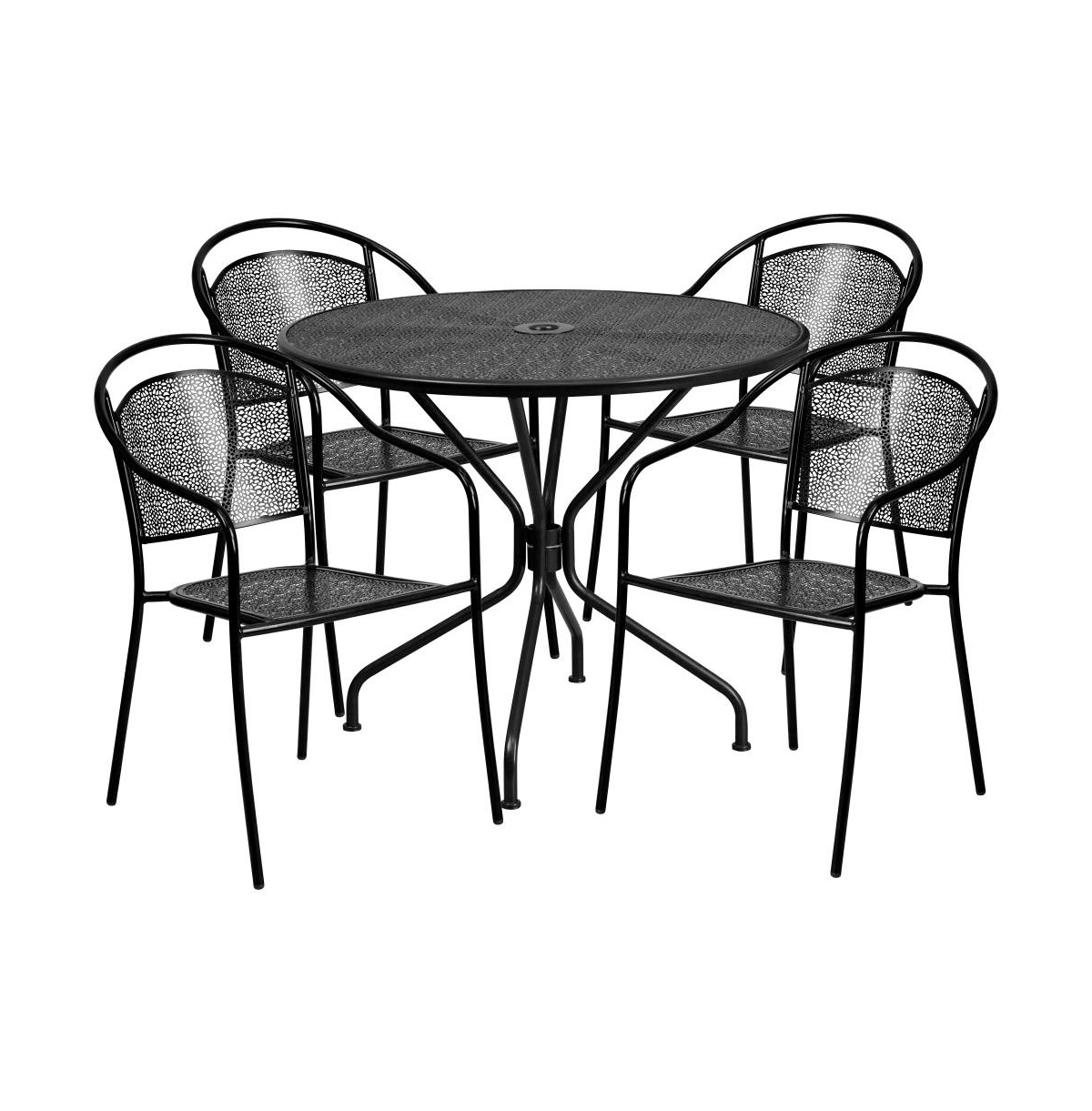 Click here for Commercial 35.25 Round Metal Garden Patio Table Se... prices