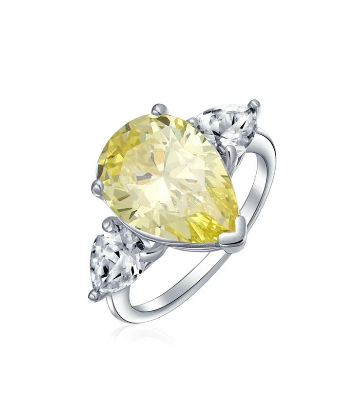 Bling Jewelry Bridal Wedding 7CT Yellow CZ Pear Shaped Brilliant Cut ...