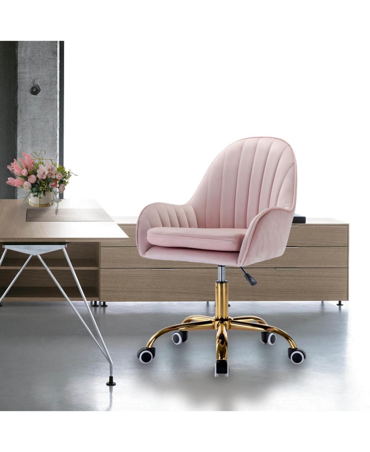 Click here for Velvet Home Office Chair with Wheels and Side Arms... prices