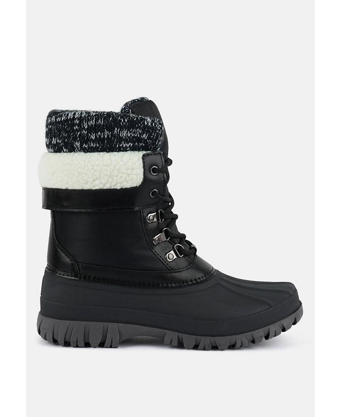 London Rag Delphine knitted collar lace up boots - Macy's