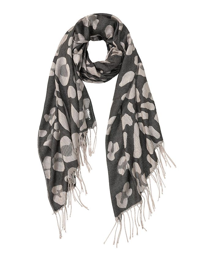 Olsen Large Scale Leo Scarf with Fringe Trim - Macy's