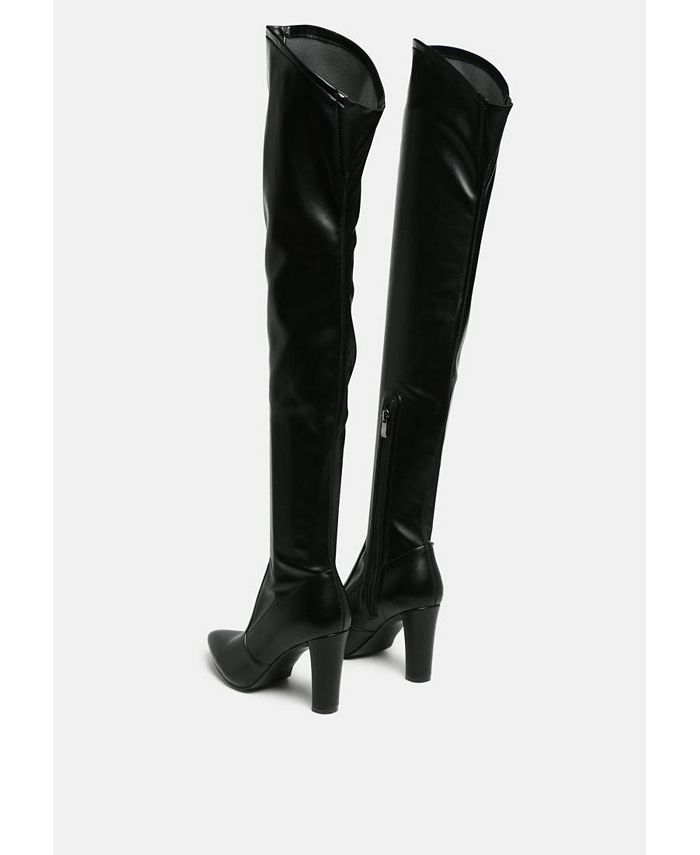 London Rag zade thigh high long boots in stretch patent pu - Macy's