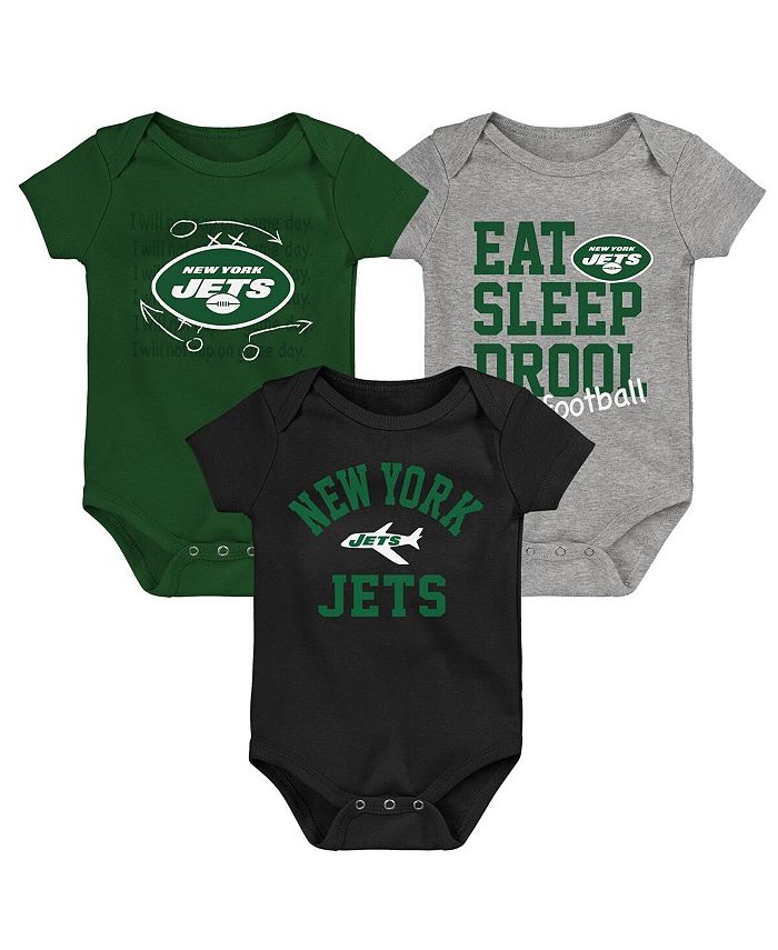 Outerstuff Baby Boys and Girls Green, Black, Heather Gray New York Jets ...