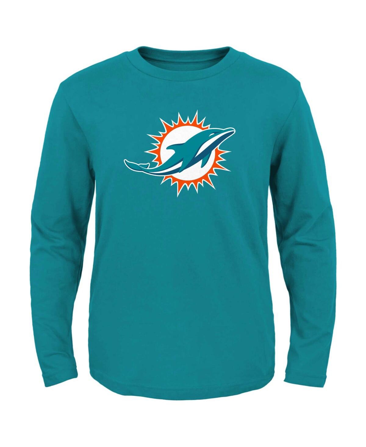 Click here for Big Boys and Girls Aqua Miami Dolphins Primary Log... prices
