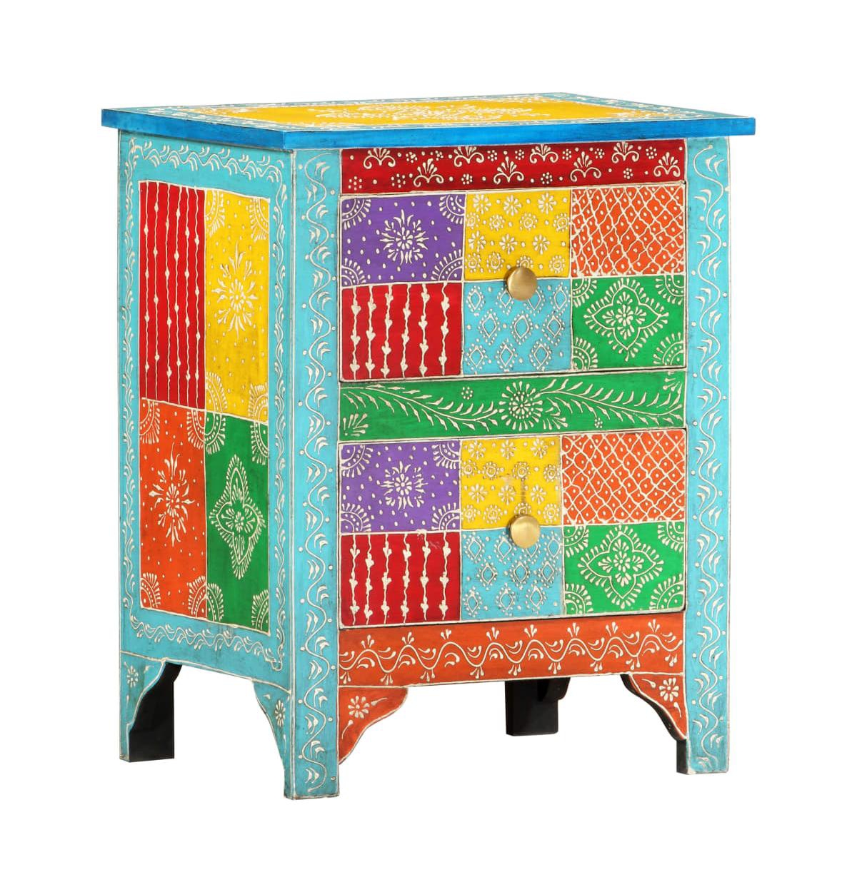 Click here for Hand Painted Bedside Cabinet 15.7x11.8x19.7 Solid... prices