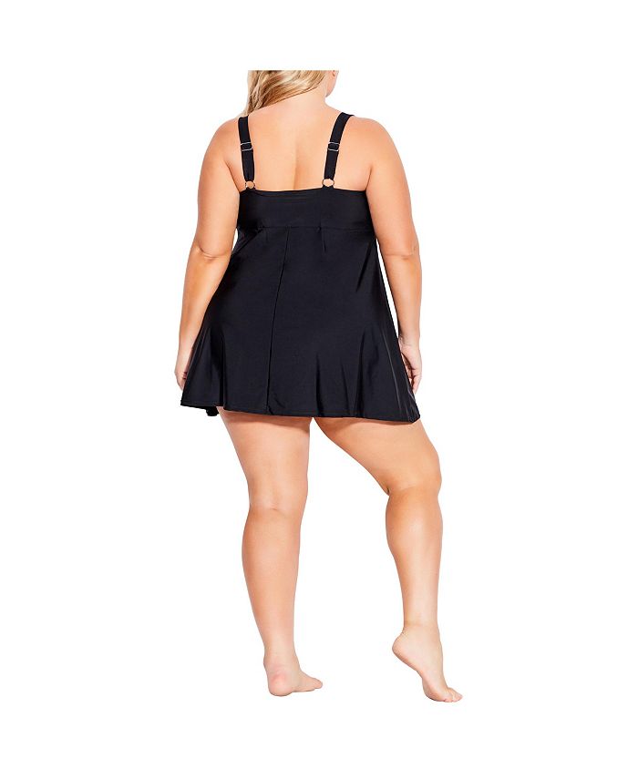 AVENUE Women's Plus Size Empire Swim Dress - Macy's