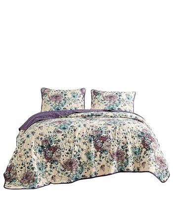 MarCielo 3 Piece Printed Quilt Set Lightweight Bedspread Set Helie ...