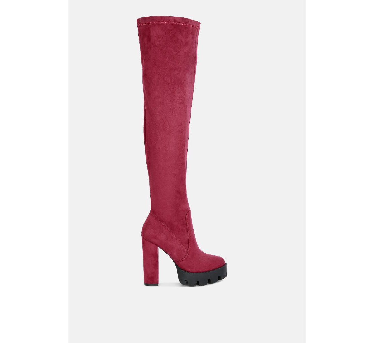 Click here for maple faux suede Over the Knee boots - Medium red prices