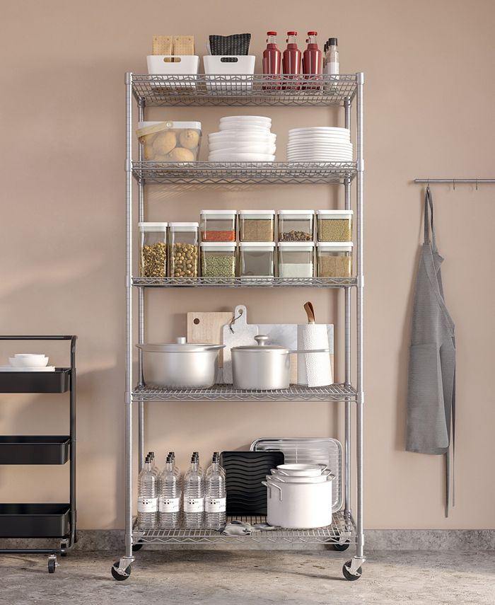 Seville Classics UltraDurable 5-Tier NSF Steel Wire Shelving System ...