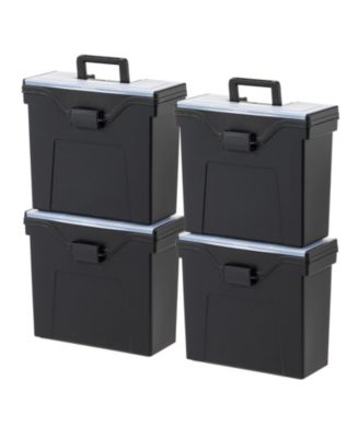 IRIS USA File Box Slim Portable File Organizer Plastic File Box for ...