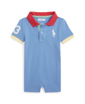 Polo Ralph Lauren Baby Boys Big Pony Cotton Mesh Polo Shortall - Macy's