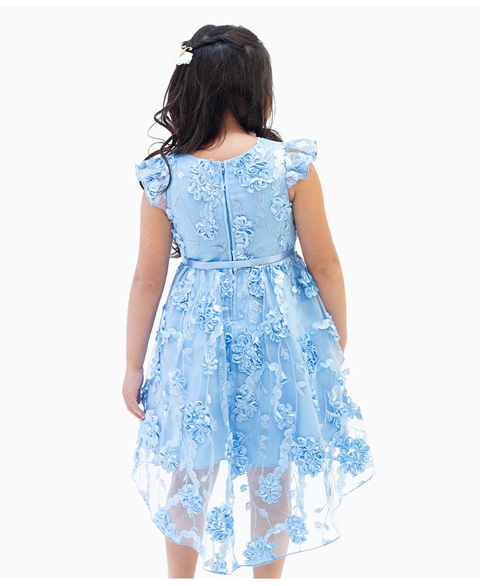 Rare Editions Little Girls Floral Soutache Hi-Low Social Dress - Macy's