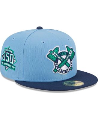 Men's New Era Light Blue, Navy Atlanta Braves Green Undervisor 59FIFTY ...