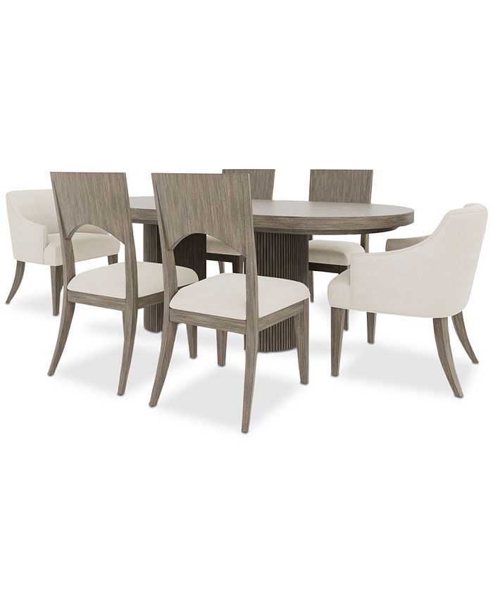Furniture Frandlyn 7pc Dining Set (Table + 4 Side Chairs + 2 Host Chairs) - Macy's