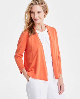 Kasper Women's Solid Soft-Edge A-Line Cardigan Sweater - Macy's