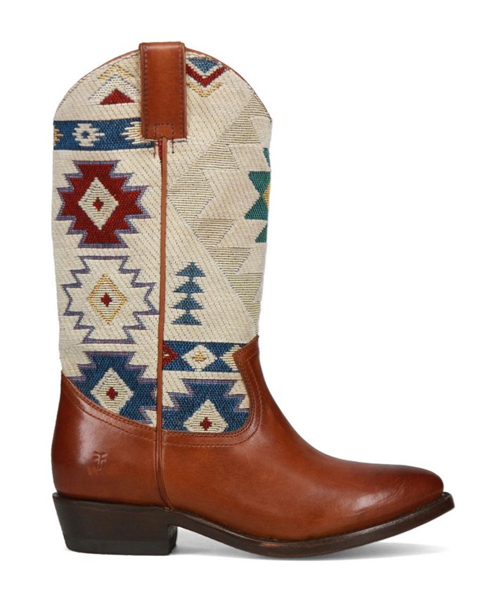 Frye Women's Billy Western Fabric Leather Boots - Macy's