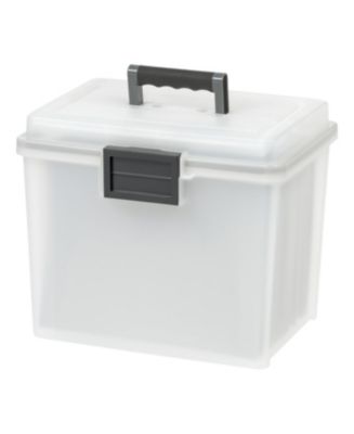 IRIS USA File Box WeatherPro Portable File Organizer Plastic File Box ...