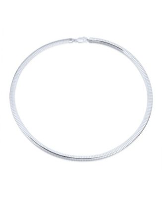 Bling Jewelry Contoured 6mm Snake Flexible Omega Chain .925 Sterling ...