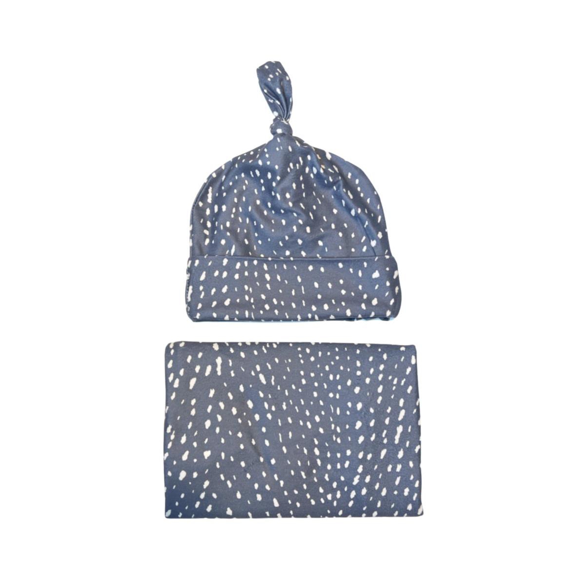 Click here for Baby Swaddle + Hat Set - Grey Fawn - Grey prices