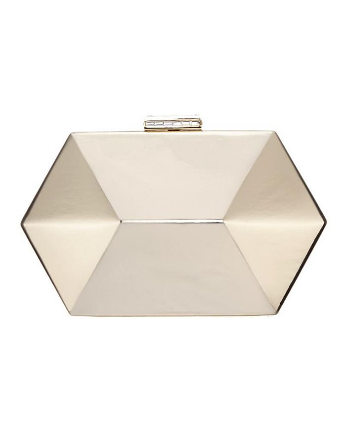 Nina Geometric Mirror Metallic Patent Minaudiere Handbag - Macy's
