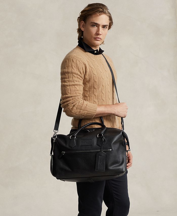 Polo Ralph Lauren Men's Pebbled Leather Duffel - Macy's