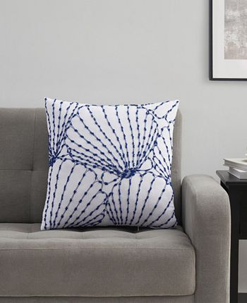 Seventh Studio Shelly Bright Embroidered Seashell Decorative Pillow, 18 ...