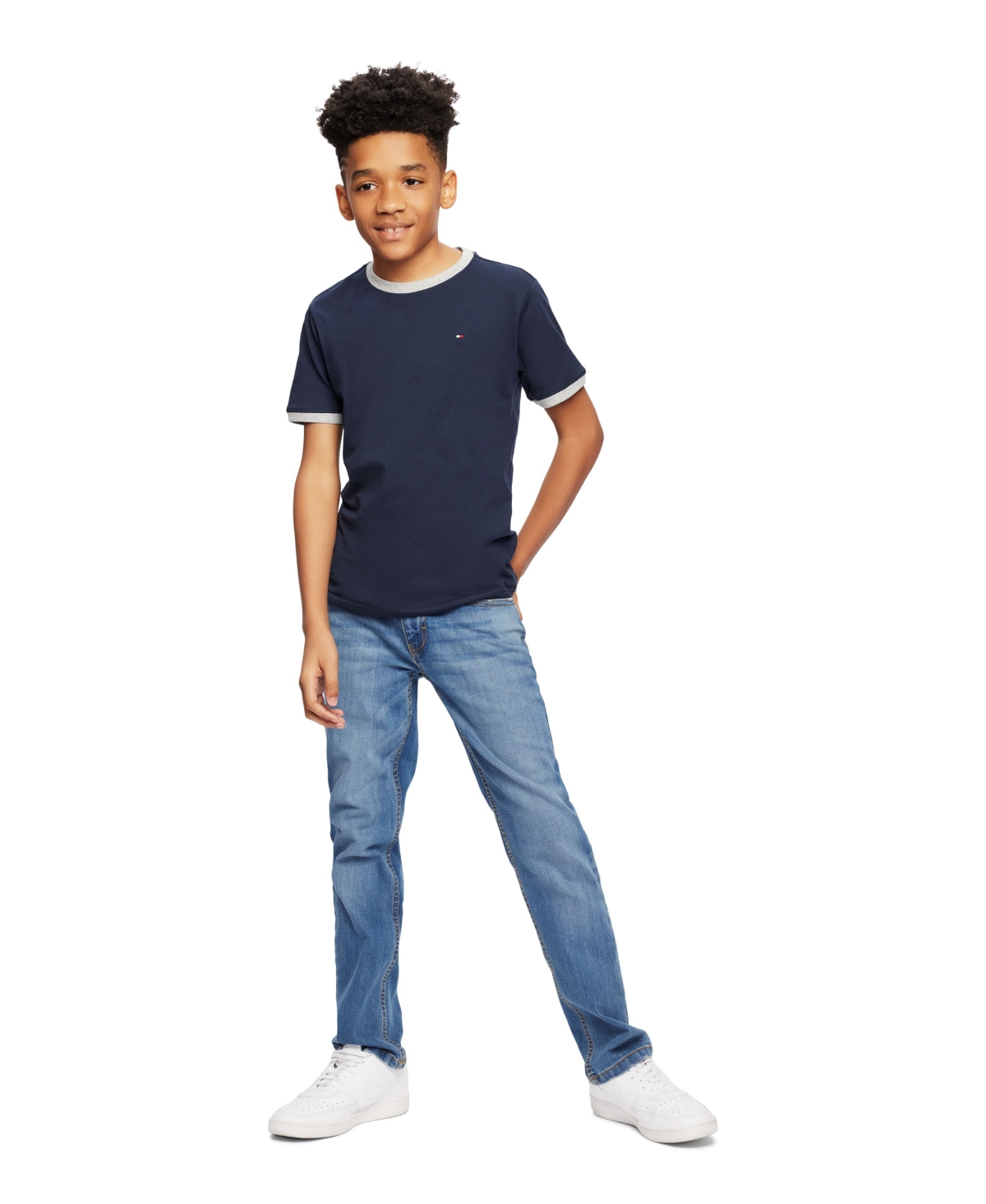 Click here for Tommy Hilfiger Big Boys Contrast Trim Embroidered... prices