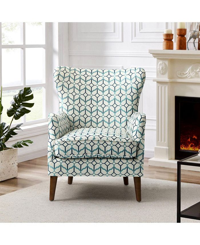 Hulala Home Lammey Comfy Floral Fabric Pattern Armchair with Wingback Design - Macy's