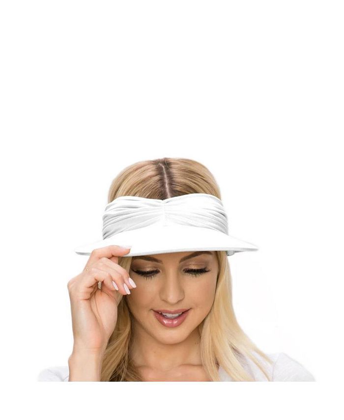 Haute Edition Women's Ruched Stretchy Headband Sun Visor Hat - Macy's