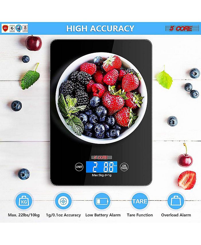 5 Core Food Scale Small Digital Kitchen Food Scale Battery Powered ...