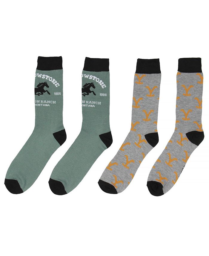 Yellowstone Crew Socks, Dutton Ranch Montana 1886 Y Logo Crew Socks 2 ...