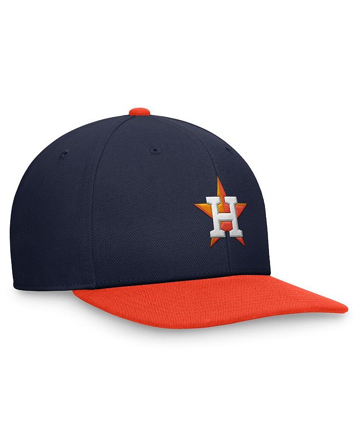 Nike Men's Navy, Orange Houston Astros Evergreen Two-Tone Snapback Hat ...