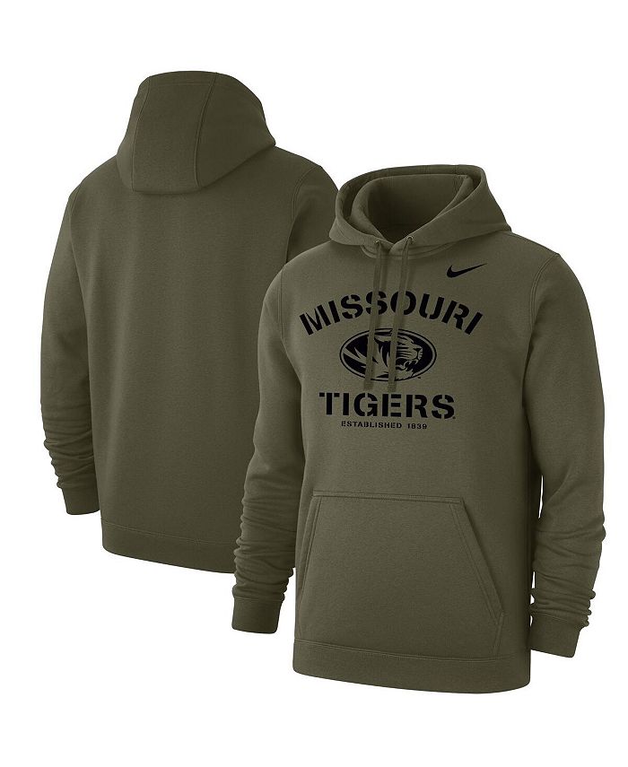 Nike Men's Olive Missouri Tigers Stencil Arch Club Fleece Pullover Hoodie - Macy's