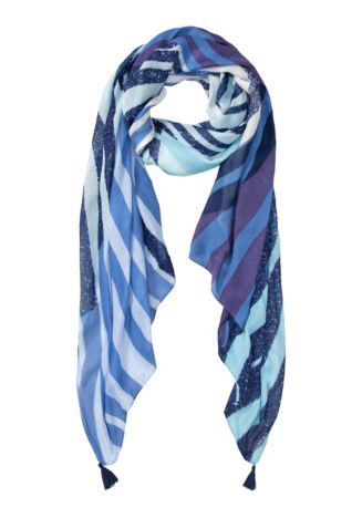 Olsen Abstract Print Scarf with Tassel Trim - Macy's