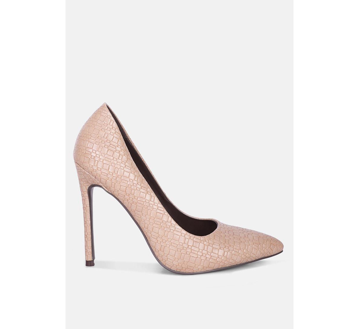 Click here for Brinkles Weave Pattern High Heel Pumps - Beige prices