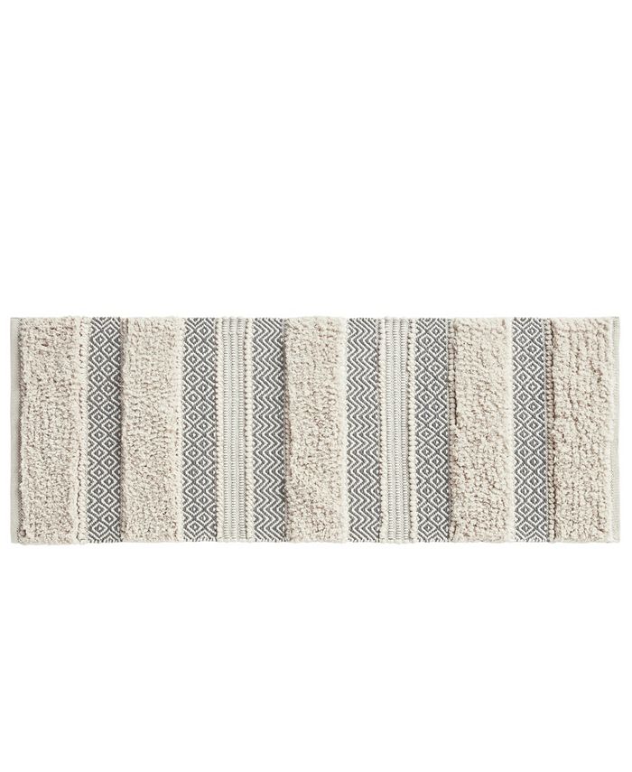 INK+IVY Asher Woven Texture Stripe Bath Rug, 22" X 58" - Macy's