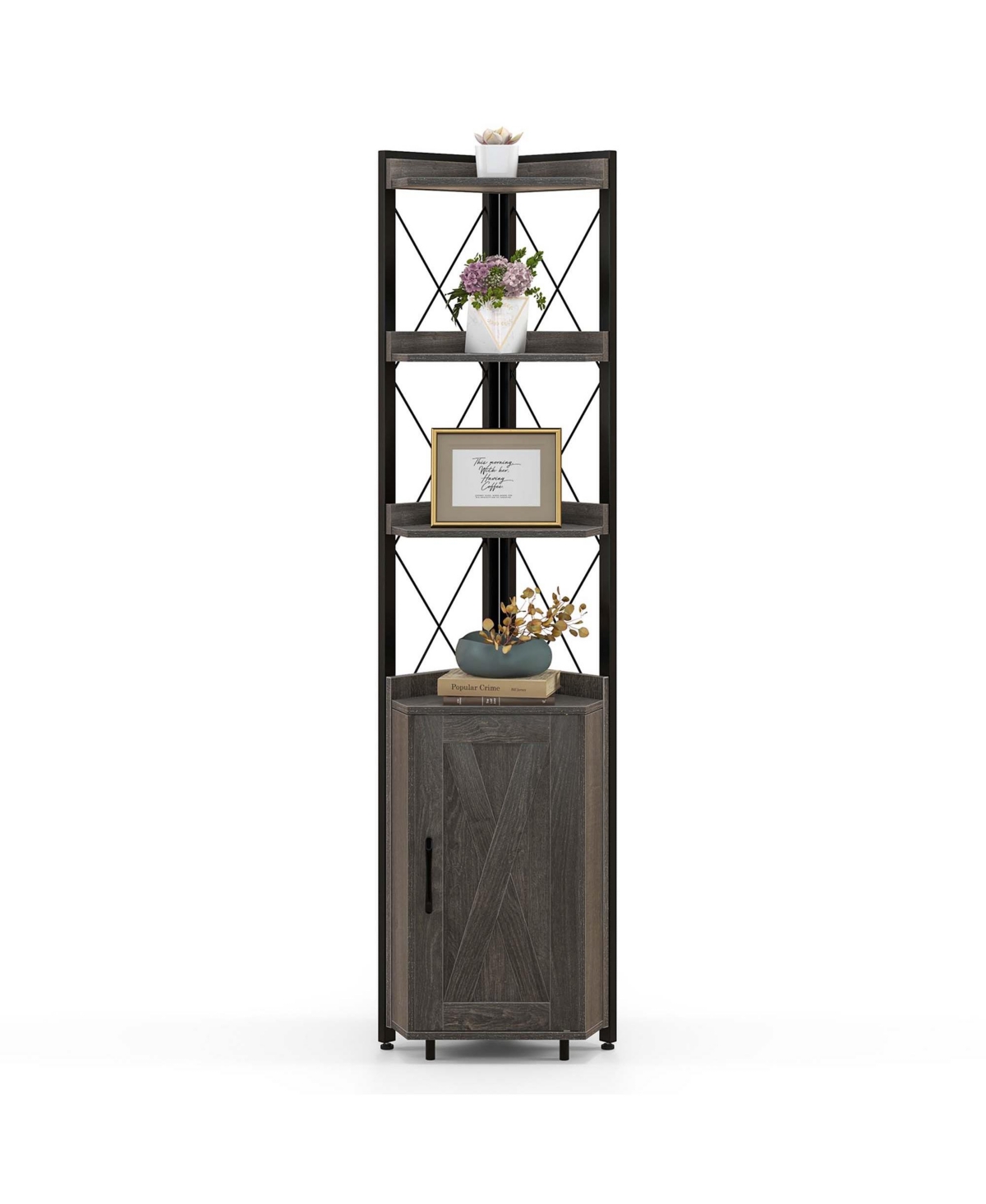 Click here for 6-Tier Corner Bookshelf with 5-Level Adjustable Sh... prices