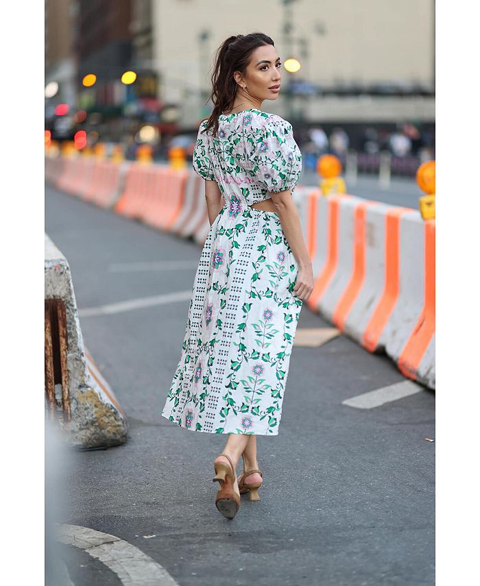 Jessie Zhao New York Danielle Green Garden Midi Dress - Macy's
