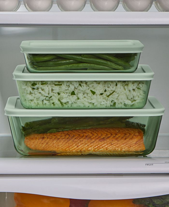 Pyrex Simply Store Tinted 6-Pc Rectangle Storage Set with Plastic Lids ...