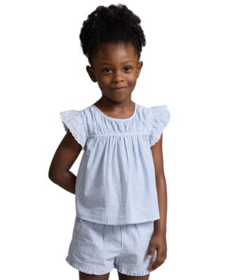Polo Ralph Lauren Toddler and Little Girls Striped Cotton Seersucker ...