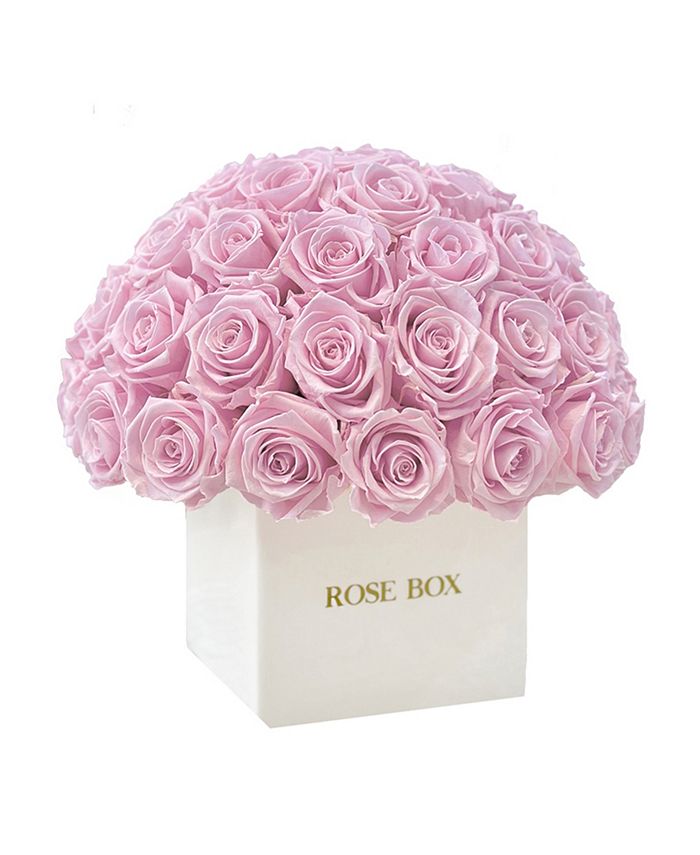 Rose Box NYC Half Ball of Long Lasting Preserved Real Roses in Square ...